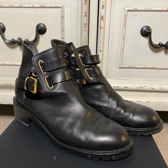 via roma 15 | Shoes | Via Roma 5 Calf Leather Ankle Boots With Golden ...
